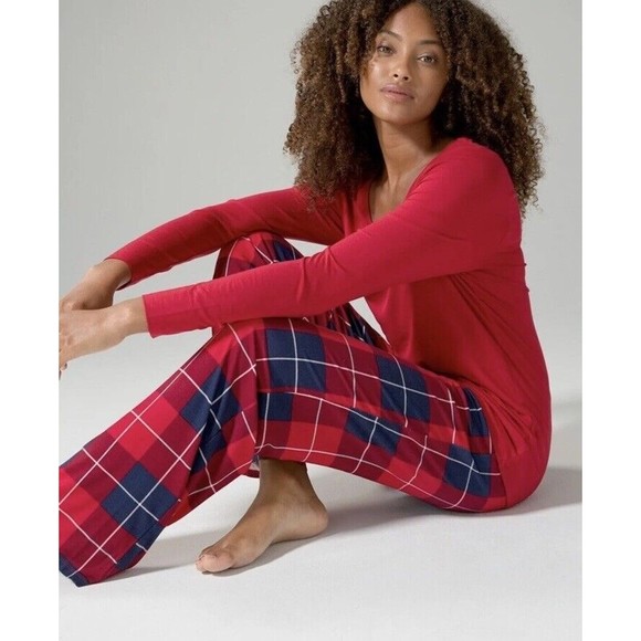 Soma | Intimates & Sleepwear | Soma Cool Nights Pjs Set Long Sleeve Red ...